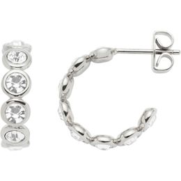 Leonardo Damen Leonardo Paar Creolen &raquo;Ohrringe Cremona&laquo; mit Zirkonia (synth.) silber 4mm, Edelstahl