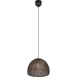 Trio Leuchten Pendelleuchte &raquo;KAMARA, Vintage H&auml;ngelampe &Oslash; 36cm H&ouml;he bis 150 cm&laquo; E27 1 Stk. warmwei&szlig; - kaltwei&szlig; Lampenschirm aus Metall-Geflecht, exkl 