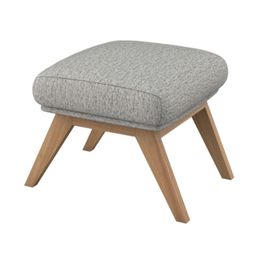 FLEXLUX Polsterhocker &raquo;Adria&laquo; Fu&szlig; Eiche, Fu&szlig;hocker f&uuml;r Ohrensessel grau 100% Polyester B/H/T: 54cm x 41cm x 41cm, Chenille