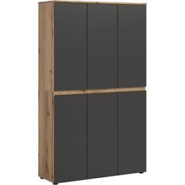 Home Affaire Mehrzweckschrank &raquo;CIPELA&laquo; 1 Stk. tlg. BxH:105x175 cm, viel Stauraum, variable Einlegeb&ouml;den, Kleiderstange grau FSC -zertifizierter 
