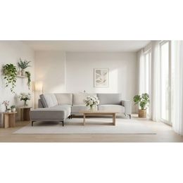 OTTO home Ecksofa &raquo;OLAND Struktur fein L-Form, B: 289 cm, Skandi-Design&laquo; Struktur, Flachgewebe, Luxus-Microfaser, Boucle grau 100% Polyester B/H/T: 