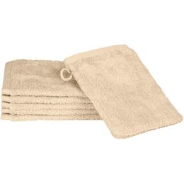 Ross Waschhandschuh &raquo;Premium&laquo; 100% Baumwolle beige Frottier B/L: 16cmx22cm, 6 Stk.
