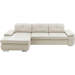 Die PlanBar Ecksofa &raquo;PN-IN16012 L-Form, Breite 309 cm&laquo; inkl. Sitztiefenverstellung, optional mit Kopfteilverstellung wei&szlig; B/H/T: 309cm x 85cm x 195cm,