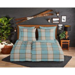 Good Morning Wendebettw&auml;sche &raquo;Jaccos&laquo; 2 Stk. Biber, 135x200, Winter, Warm, Rei&szlig;verschluss, Wendeoptik, Karo bunt Biber, Obermaterial: 100% Baumwolle B