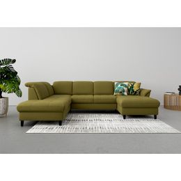 Sit & More sit&more Wohnlandschaft &raquo;Maggiore U-Form&laquo; wahlweise mit Kopfteilverstellung, Schlaffunktion und Stauraum gr&uuml;n 98% Polyester, 2% Polyamid B/H/T: 312cm 
