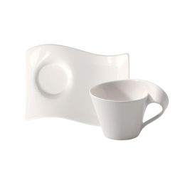 Villeroy & Boch Cappuccinotasse &raquo;NewWave Caff&egrave; Cappuccino-Set&laquo; Wellendesign Porzellan 8,3cm, 150ml, 8