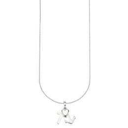 Bruno Banani Damen Kette mit Anh&auml;nger &raquo;Schmuck Geschenk Silber 925 Halsschmuck Halskette Ankerkette Glaube&laquo; silber Silber 925 (Sterlingsilber), L: 45