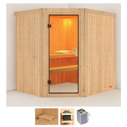 Karibu Sauna &raquo;Siirin&laquo; Set, Ofen 9 kW integr. Strg beige Saunaofen, integrierte Steuerung, 9 kW