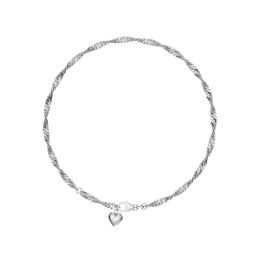 Firetti Fu&szlig;kette mit Anh&auml;nger &raquo;Schmuck Geschenk Silber 925 K&ouml;rperschmuck Herz+LIEBE Singapurkette&laquo; silber Silber 925 (Sterlingsilber) Fu&szlig;kette mit Anh&auml;nger