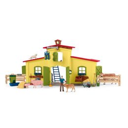 Schleich Spielwelt &raquo;FARM WORLD, Gro&szlig;er Stall mit Tieren und Zubeh&ouml;r (42605)&laquo; Kunststoff Einheitsgr&ouml;&szlig;e