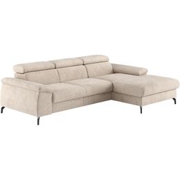 COTTA Ecksofa &raquo;Kitty L-Form, B: 242 cm&laquo; mit Kopfteilverstellung, optional Schlaffunktion & Bettkasten 100% Polyester B/H/T: 244cm x 72cm x 166cm, 