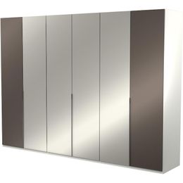Musterring Kleiderschrank &raquo;San Diego, Kleiderschrank, Schrank, Garderobe, mit Glast&uuml;ren&laquo; 1 Stk. tlg. 6-t&uuml;rig (ged&auml;mpft), 6 B&ouml;den, 3 Kleiderstangen, Chromgriffe 