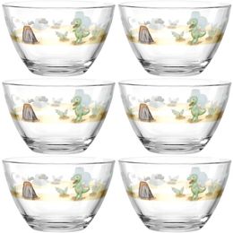 Leonardo Kinderschale &raquo;BAMBINI AVVENTURA&laquo; 6 Stk. aus Glas 12 cm, Kalk-Natron-Glas bunt Glas &Oslash; 12cm