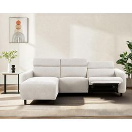 OTTO home Ecksofa &raquo;SKAANE Struktur, L-Form, 274 cm, manuelle/elektrische Relaxfunktion,&laquo; 274 cm, mit Kopfteilverstellung und man. oder elektr. 