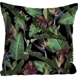 queence Dekokissen &raquo;Bl&auml;tter&laquo; Kissenh&uuml;lle ohne F&uuml;llung, 1 St&uuml;ck bunt Polyester B/L: 40cm x 40cm, 1 Stk.