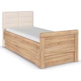 Rauch Stauraumbett &raquo;Bett Einzelbett Stollenbett Bettk&auml;sten EVELYN&laquo; in Komforth&ouml;he mit Polsterkopfteil sowie Schubladen MADE IN GERMANY braun 