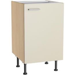 KOCHSTATION Unterschrank &raquo;KS-Lucy&laquo; Breite 50 cm, mit 1 T&uuml;r, 1 Einlegeboden, Soft-Close, verstellbare F&uuml;&szlig;e beige Eiche hell, B/H/T: 50cm x 87cm x 