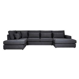 OTTO home Wohnlandschaft &raquo;Nivette, weiches Chenille&laquo; Breite 386 cm, U-Form, bodentief, 6 Zierkissen inkl. grau 100% polyester B/H/T: 386cm x 93cm x 