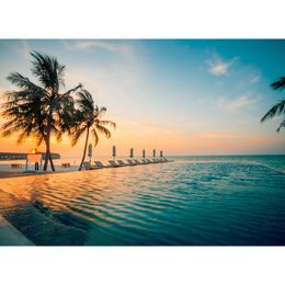 papermoon Fototapete &raquo;Sunset on Maldives&laquo; glatt bunt Vlies B/L: 1,5m x 1,11m, Bahnen: 7 Stk.