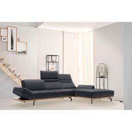 Creation BY ROLF BENZ Ecksofa &raquo;CR.420, Designecksofa, L-Form&laquo; in 2 Qualit&auml;ten, Holzrahmen in Eiche Natur oder Nu&szlig;baum, Breite 293 cm schwarz 