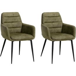 OMG Design Armlehnstuhl &raquo;Bailey&laquo; (Set) 2 Stk.Schalenstuhl, Esszimmerstuhl, pflegeleichter Bezug gr&uuml;n Stoff B/H/T: 58cm x 87cm x 64cm, 2 Stk., Stoff 