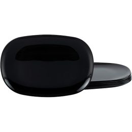 Luminarc Steakteller &raquo;Essteller Italien Party&laquo; Teller Set f&uuml;r 6 Personen, extra resistent, schwarz, Opalglas schwarz Glas Einheitsgr&ouml;&szlig;e