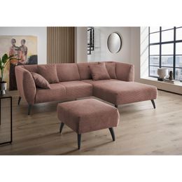 Home Affaire Ecksofa &raquo;Lazio modern und bequem, schmale Armlehnen, tolle Detailverarbeitung&laquo; zwei verschiedene Fu&szlig;farben w&auml;hlbar rosa 93% Polyester, 7%