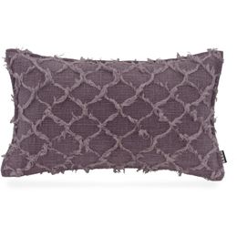 HOCK Dekokissen &raquo;Nuvole&laquo; Sofakissen inkl. F&uuml;llung, mit Fransen, Boho-Style lila Baumwolle, Polyester B/L: 50cm x 30cm, 1 Stk.