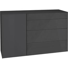 M&auml;usbacher Kommode &raquo;Imola&laquo; 2-Schubladen Kommode grau B/H/T: 131cm x 89cm x 42cm, F&uuml;&szlig;e aus Kunststoff,2 Packst&uuml;cke, 2 Stk., 1 Stk.