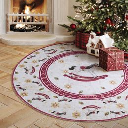 Villeroy & Boch Teppich &raquo;Toy's Delight Limited Edition Santa Claus&laquo; rund 3 mm H&ouml;he Limited Edition, Weihnachten, Wohnzimmer, Baumrock, Waschbar, Rund beige Polyester 