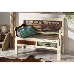 OTTO home Sitzbank &raquo;Goa&laquo; bunt Massivholz B/H/T: 120cm x 90cm x 50cm