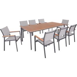 Garden Pleasure Garten-Essgruppe &raquo;SILEA Set 03&laquo; 9 Stk. tlg. grau Obermaterial: 100% Polyester Einheitsgr&ouml;&szlig;e