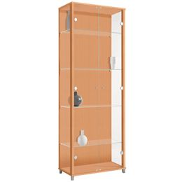 Fif M&ouml;bel fif m&ouml;bel Vitrine &raquo;OPTIMA&laquo; Standvitrine, Vitrinenschrank, Glasvitrine, Sammlervitrine braun Holzwerkstoff, Sicherheitsglas ESG B/H/T: 57,5cm x 172cm x