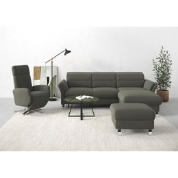 Sit & More sit&more Ecksofa &raquo;Grenoble L-Form mit Federkern&laquo; wahlweise mit Schlaffunktion, Bettkasten, Arm- und Kopfteilverstellung grau B/H/T: 251cm x 85cm x 