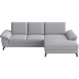 Sit & More sit&more Ecksofa &raquo;Chelsea L-Form, B: 264 cm, mit Armteil-& Sitztiefenverstellung&laquo; optional Schlaffunktion und Bettkasten grau 100% Polyester B/H/T: 