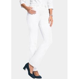 GOLDNER Kurzgr&ouml;&szlig;e: Klassische Jeanshose mit Komfortbund in wei&szlig; | Gr.: 19