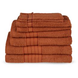 Good Morning Handtuch Set &raquo;Uni&laquo; Baumwolle, Walkfrottee, Bord&uuml;re, 500 GSM, Einfarbig, ohne Aufh&auml;ngung orange Frottee, Obermaterial: 100% Baumwolle 8 