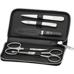 ERBE&reg; Erbe ERBE Manik&uuml;re-Etui &raquo;Manik&uuml;re/Bartpflege-Rei&szlig;verschluss-Etui aus echtem Leder&laquo; best&uuml;ckt mit Solinger Premium Stahlwaren schwarz B/H/T: 100mm x 