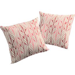 Adam Dekokissen &raquo;Kissenh&uuml;lle Wave&laquo; aus Bio-Baumwolle, Kissenh&uuml;lle ohne F&uuml;llung, 1 St&uuml;ck rosa Baumwolle, Leinen B/L: 40cm x 60cm, 1 Stk.