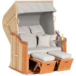 SunnySmart Strandkorb &raquo;Rustikal 255 Plus&laquo; 2-Sitzer, komplett montiert, Oberkorb in einem St&uuml;ck geflochten beige Einheitsgr&ouml;&szlig;e