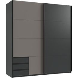 wimex Schwebet&uuml;renschrank &raquo;Emden&laquo; Mit Au&szlig;enschubk&auml;sten grau B/H/T: 180cm x 198cm x 64cm, Schubladen: 3 Stk. T&uuml;ren: 2 Stk.