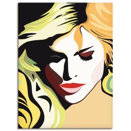 Artland Wandbild &raquo;Sch&ouml;ne Frau&laquo; Frau 1 Stk. tlg. als Alubild, Leinwandbild in verschied. Gr&ouml;&szlig;en gelb B/H/T: 60cm x 80cm, Leinwandbild Frau Hochformat, 1 Stk.