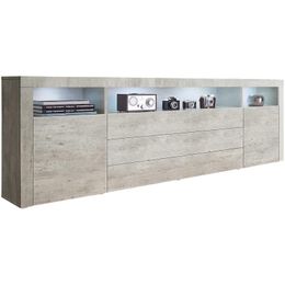 borchardt M&ouml;bel borchardt M&ouml;bel Sideboard &raquo;Santa F&eacute;, Kommode 200 cm breit&laquo; Breite 200 cm grau Holzwerkstoff B/H/T: 200cm x 72cm x 35cm, 3 Stk., 2 Stk.