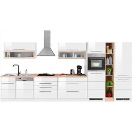 KOCHSTATION K&uuml;chenzeile &raquo;KS-Wien&laquo; Breite 440 cm, wahlweise mit E-Ger&auml;ten und Induktion wei&szlig; B/H/T: 440cm x 60cm,mit Induktion
