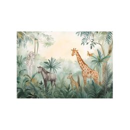 WALLARENA Fototapete Kinderzimmer Tiere in Beige | Gr.: 150 x 105 cm