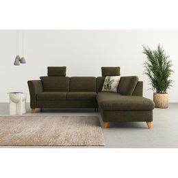 Home Affaire Ecksofa &raquo;Trelleborg L-Form&laquo; Federkern-Polsterung, wahlweise mit Schlaffunktion und Stauraum gr&uuml;n 100% Polyester B/H/T: 252cm x 86cm x 