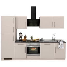 Wiho-K&uuml;chen wiho K&uuml;chen K&uuml;chenzeile &raquo;Cali&laquo; mit E-Ger&auml;ten und K&uuml;hl-Gefrierkombination, Breite 280 cm beige B/H/T: 280cm x 60cm