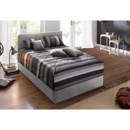 Westfalia Schlafkomfort Polsterbett &raquo;"Davos"&laquo; inkl. Bettkasten bei Ausf&uuml;hrung mit Matratze grau Bezug Bett: Microfaser (100% Polyester);Bonnell-Federkernmatratze: 51% 