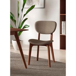 Home Affaire Stuhl &raquo;COZY Made in Italy&laquo; (Set) 2 Stk.Gestell in Buche, Kirsch- oder Nussbaum, Massivholz, Design Stuhl grau Polyester B/H/T: 50cm x 