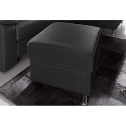 Sit & More sit&more Hocker &raquo;Top Ascara&laquo; schwarz Luxus-Microfaser (100% Polyester);NaturLeder B/H/T: 55cm x 46cm x 55cm, NaturLEDER